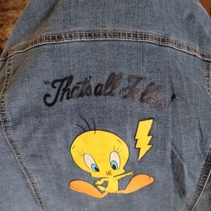 Warner Bros. | Jackets & Coats | Looney Toons Tweety Bird Jean Jacket ...